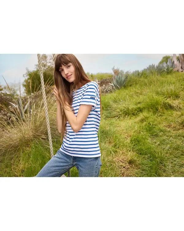 Saint James Etrille Ii Striped Tee - Neige/gitane