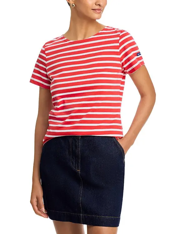 Saint James Etrille Ii Striped Tee - Pigment/neige