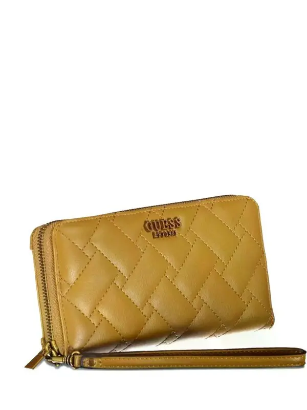 Guess Quilted Zip-around Wallet - Yellow