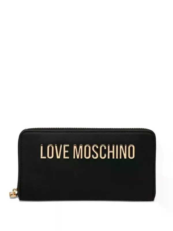 Moschino Logo-plaque Zip-around Wallet - Black