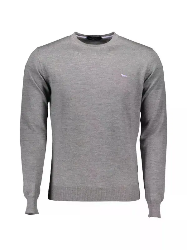 HARMONT & BLAINE Logo-embroidered Merino Wool Sweater - Grey