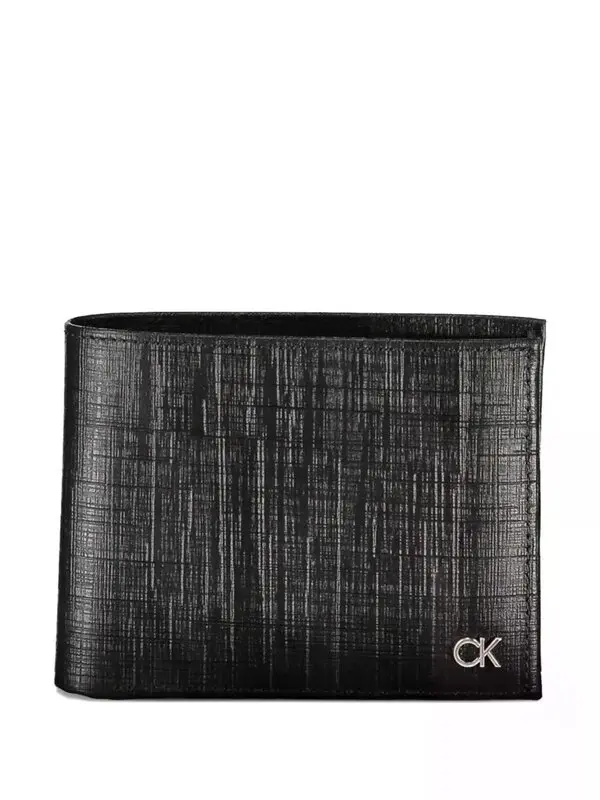 Calvin Klein Textured Leather Bifold Wallet - Black