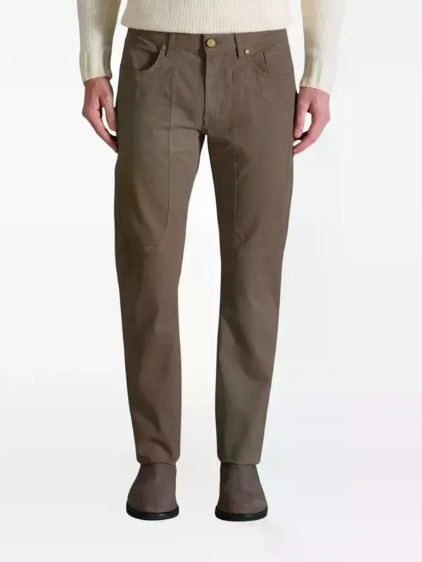 JECKERSON Button-up Straight-leg Trousers - Brown