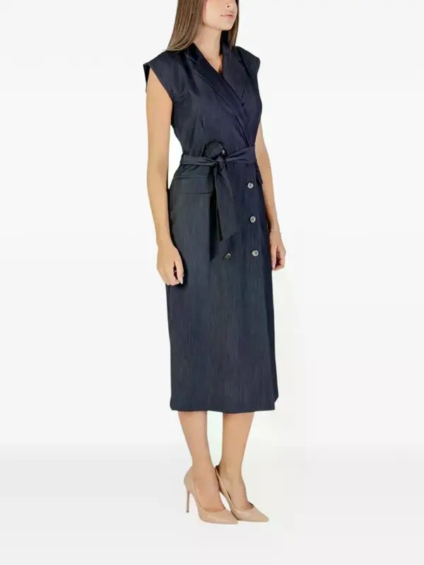 ICHI Midi Double-breasted Belted Dress