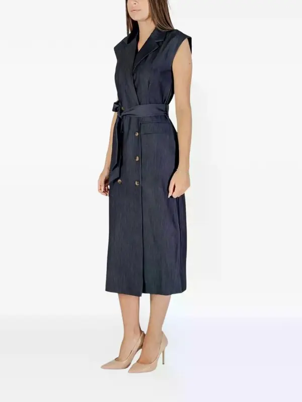 ICHI Midi Double-breasted Belted Dress