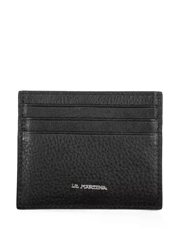 LA MARTINA Logo-plaque Leather Card Holder - Black