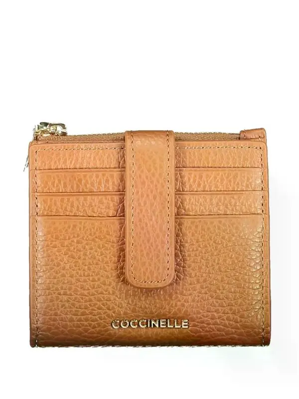 COCCINELLE Pebbled Leather Bifold Wallet - Brown