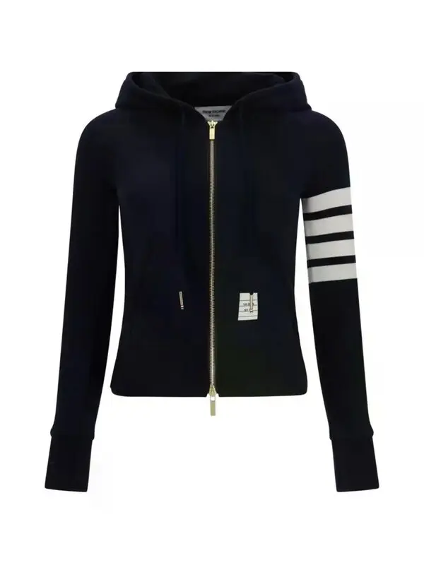 Thom Browne 4-bar Zip-fastening Hoodie - Blue