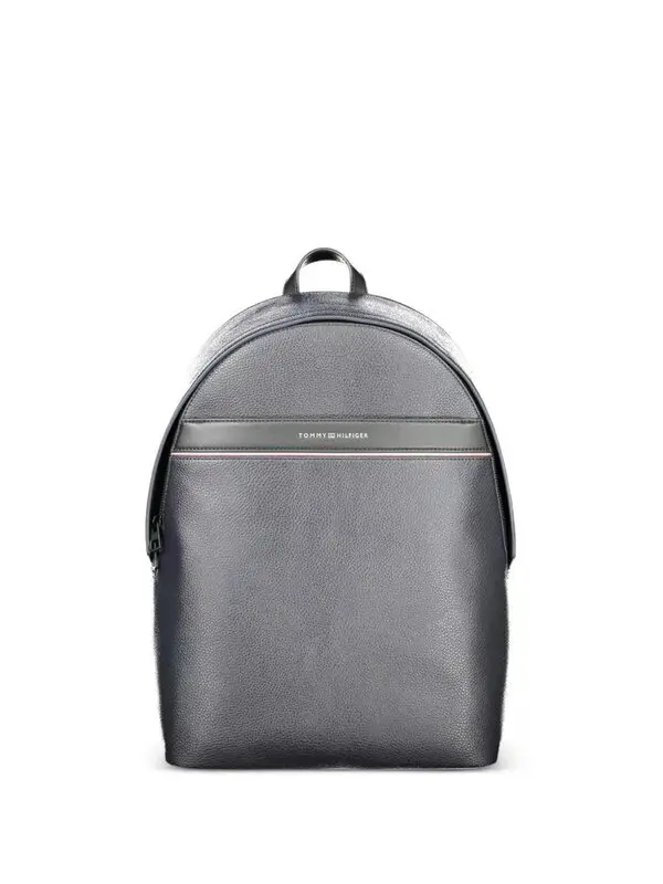 Tommy Hilfiger Pebbled-texture Backpack With Logo Lettering - Grey