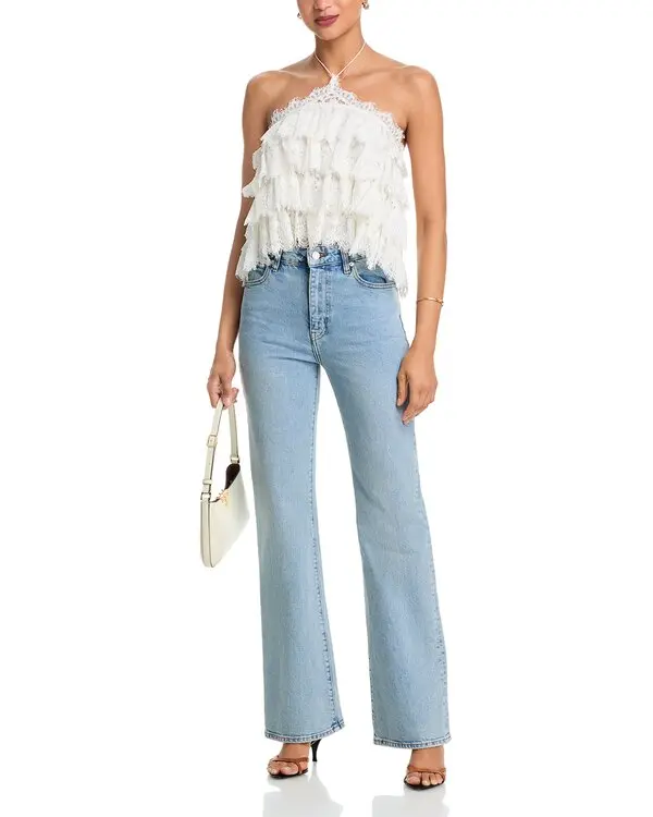 Ronny Kobo Ophelia Tiered Lace Halter Top