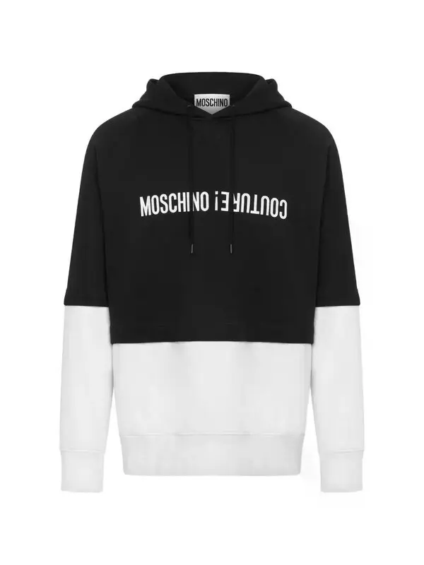 Moschino Hooded Cotton Sweatshirt - Black
