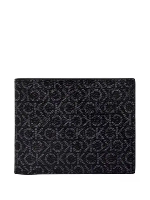 Calvin Klein Monogram-print Bifold Wallet - Black
