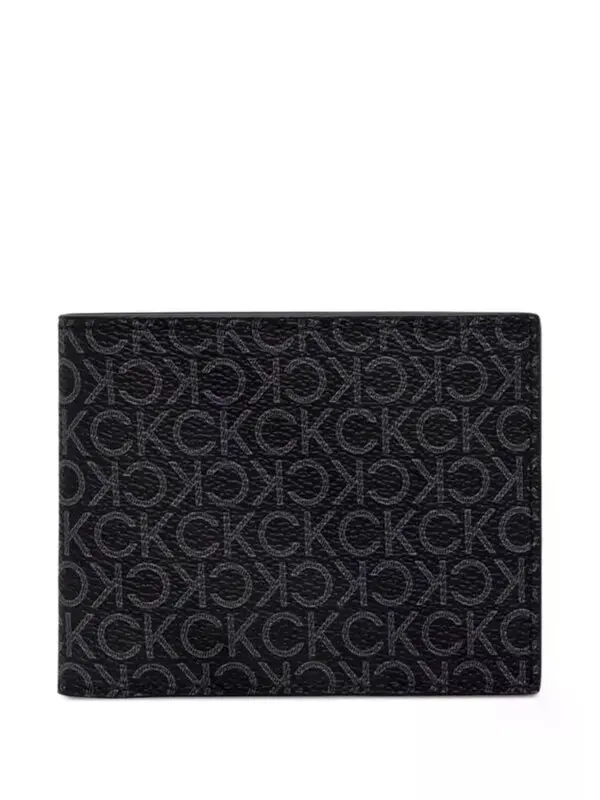 Calvin Klein Monogram-print Bifold Wallet - Black