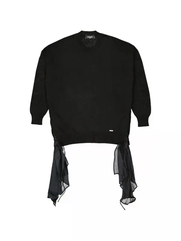 Dsquared2 Side-slit Lace-up Sweater - Black
