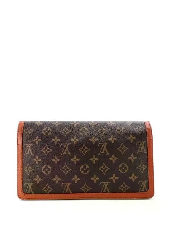LOUIS VUITTON Dame Pochette Monogram Canvas Gm Clutch Bag - Brown