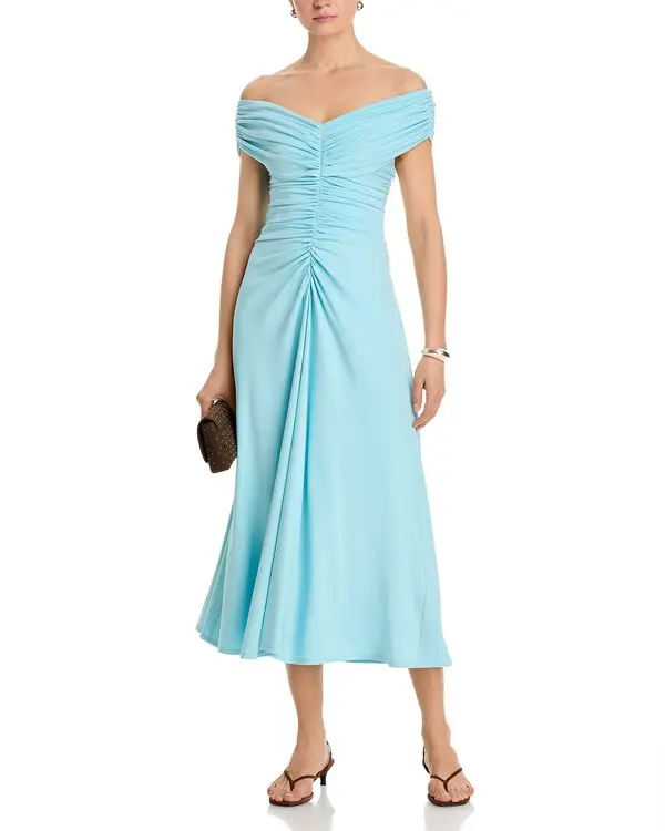Simkhai Sheyda Draped Jersey Midi Dress - Pool