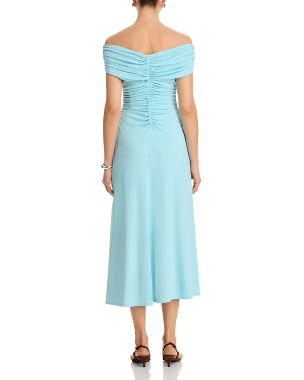 Simkhai Sheyda Draped Jersey Midi Dress - Pool