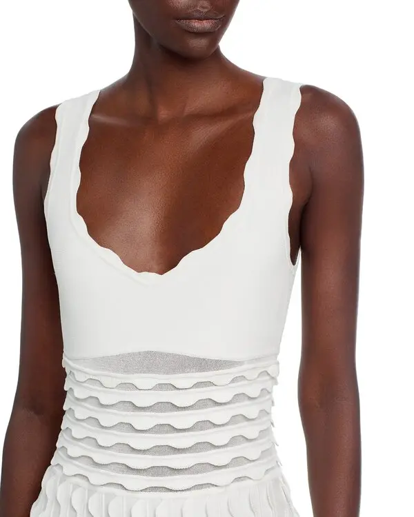 Simkhai Brionne Scalloped Knit Dress