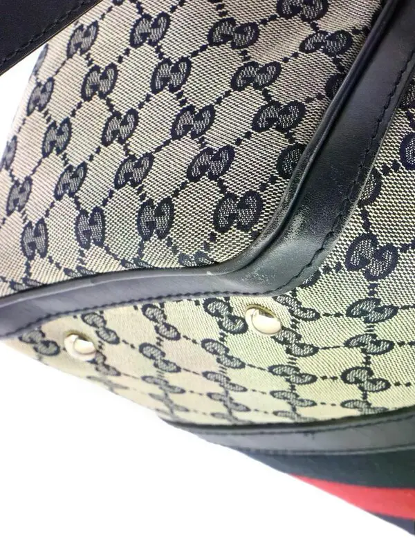 Gucci Vintage Web Boston Bag Gg Canvas - Blue
