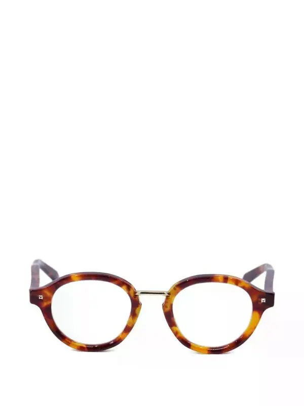 Valentino Garavani Rockstud Round-frame Glasses - Brown