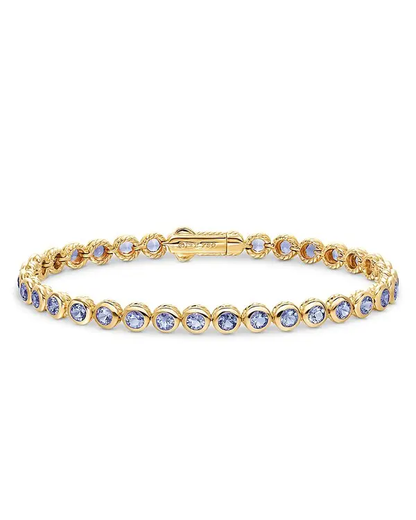 David Yurman 18k Yellow Gold Tanzanite Tennis Bracelet - Tanzanite/gold