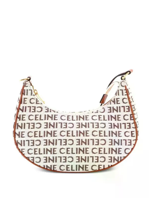 Celine Ava Bag All Over Logo Jacquard Small Shoulder Bag - Neutrals