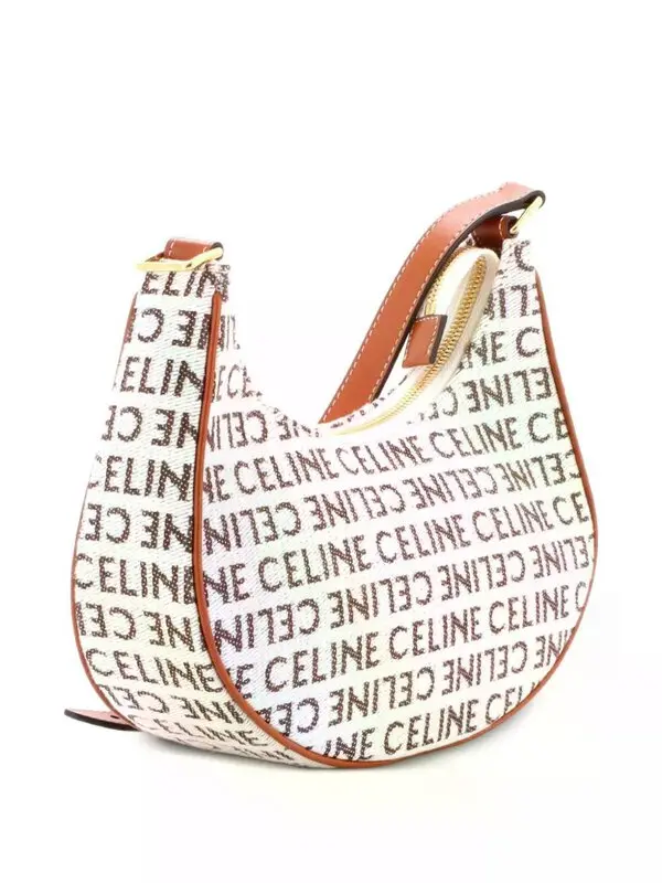 Celine Ava Bag All Over Logo Jacquard Small Shoulder Bag - Neutrals