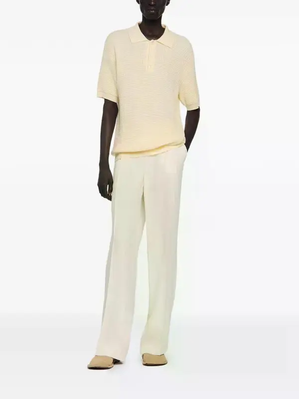 Sandro Waffle-texture Cotton Polo - Neutrals