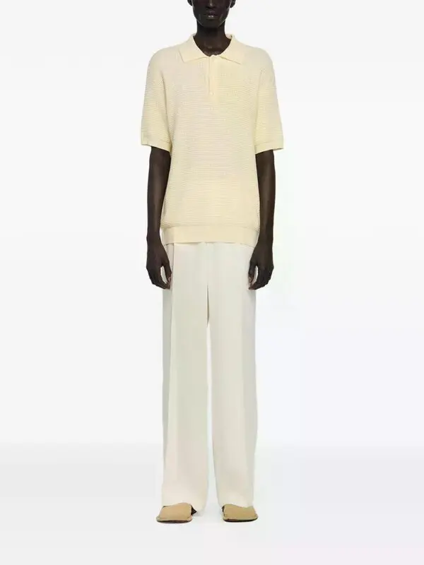 Sandro Waffle-texture Cotton Polo - Neutrals