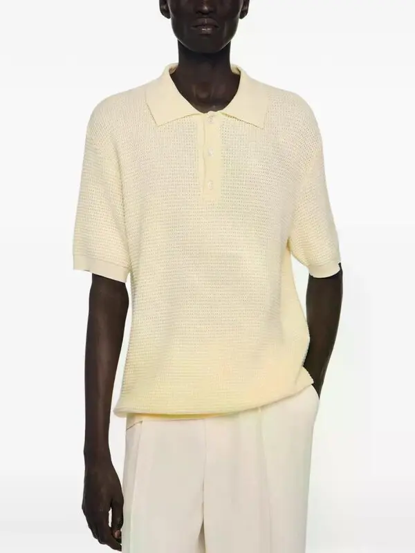 Sandro Waffle-texture Cotton Polo - Neutrals