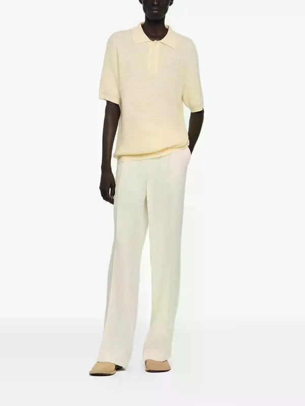 Sandro Waffle-texture Cotton Polo - Neutrals