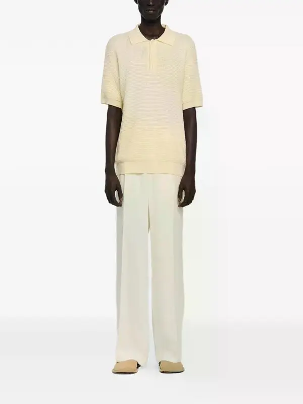 Sandro Waffle-texture Cotton Polo - Neutrals