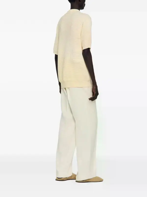 Sandro Waffle-texture Cotton Polo - Neutrals