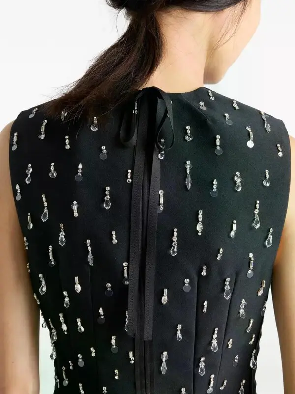Prada Embroidered Scuba Sheath Dress