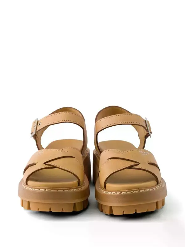 Prada Leather Sandals - Neutrals