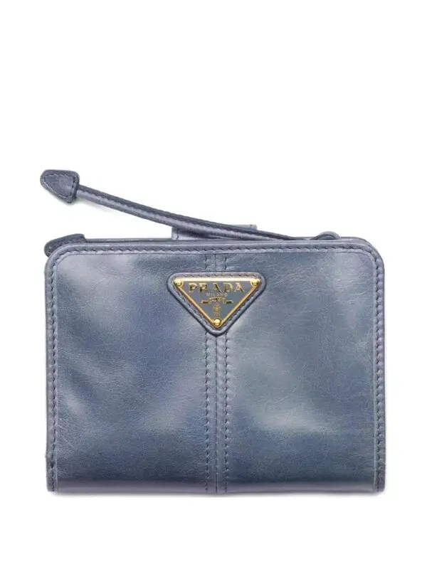 Prada Small Leather Wallet - Blue