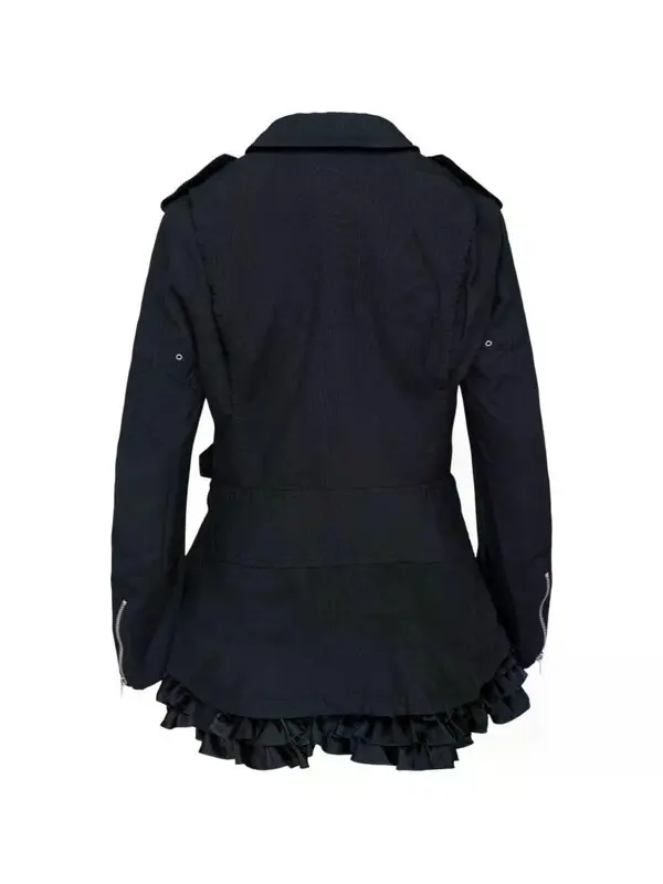 Comme Des Garçons Ruffled Belted Biker Jacket