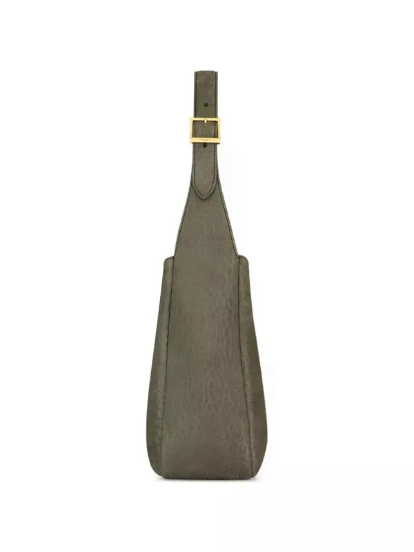 Saint Laurent Le 5 À 7 Cracked-effect Shoulder Bag - Green