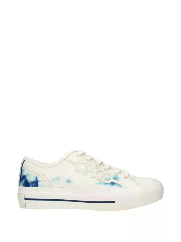 JIMMY CHOO Tie-dye Logo-patch Sneakers - Neutrals