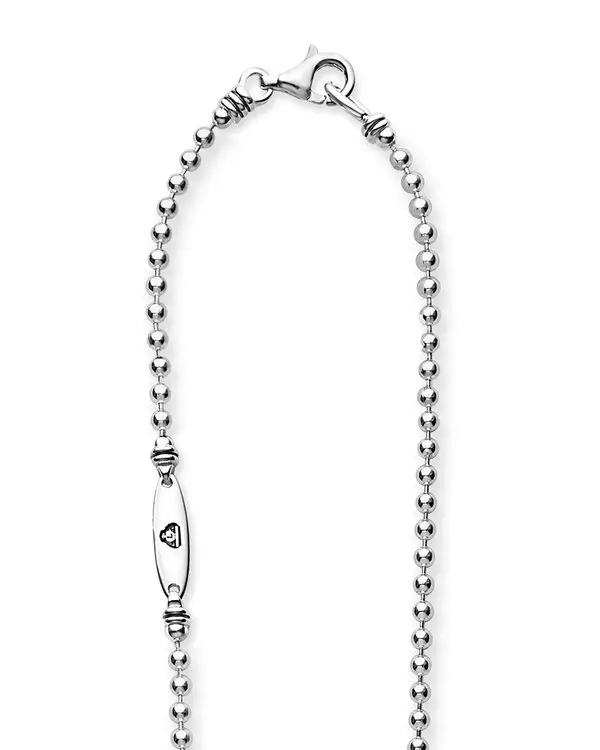 Lagos Sterling Caviar Beaded Heart Pendant Necklace