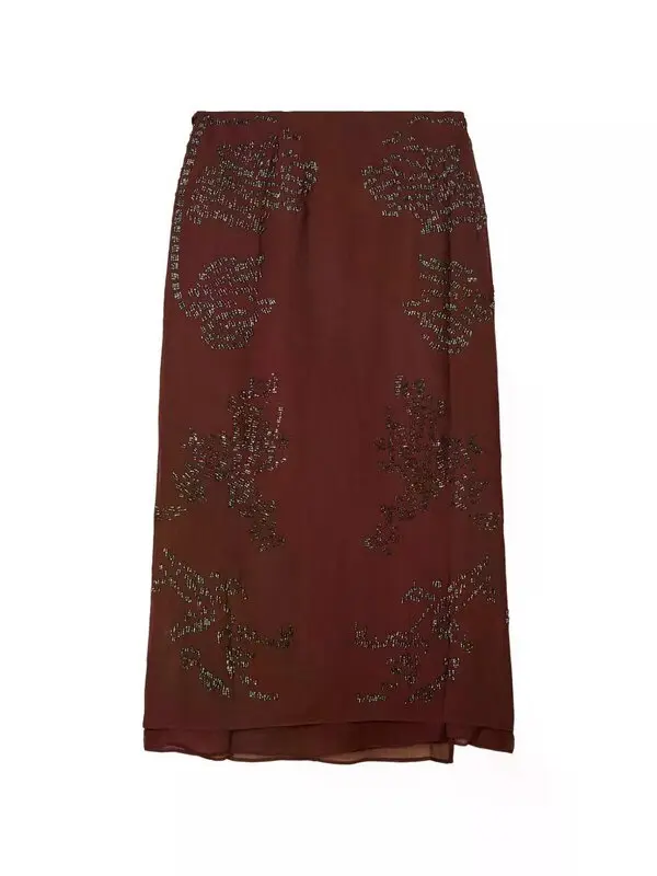 Patrizia Pepe Hand-embroidered Wrap Skirt