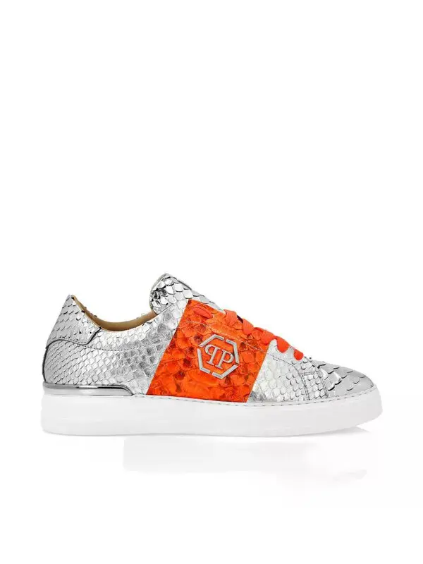 Philipp Plein Leather Sneakers - Silver