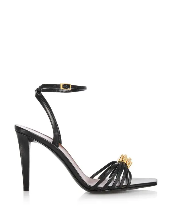 GIUSEPPE ZANOTTI Embellished Leather Sandals - Nero