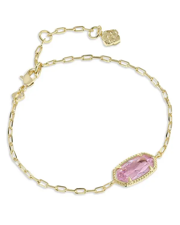 Kendra Scott Elaina Cubic Zirconia Link Bracelet - Gold Light Pink