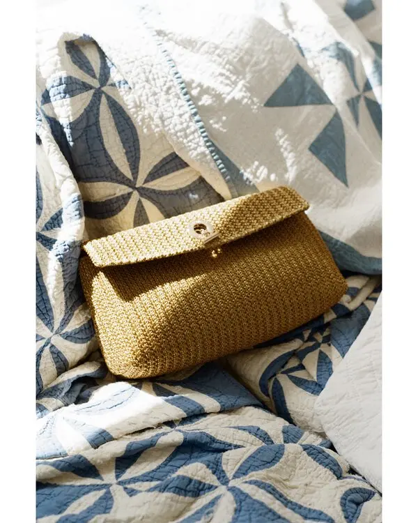 Veronica Beard Anchor Raffia Effect Clutch