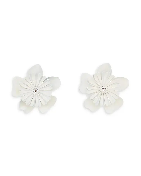 Chloé Bloom Stud Earrings - Cloudy White