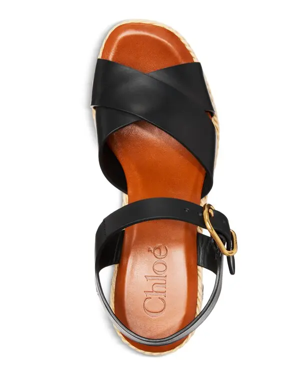 Chloé Sand Platform Wedge Sandals - Black/white