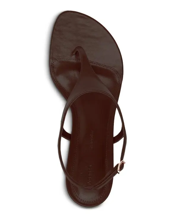 Proenza Schouler Leather Thong Slingback Sandals - Chocolate
