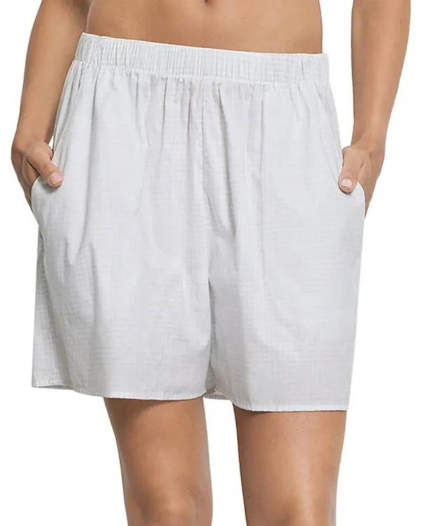 Hanro Relaxed Woven Shorts - Squared Sky