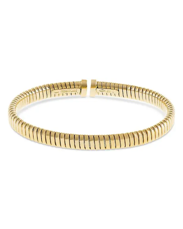 ALBERTO MILANI 18k Yellow Via Bagutta Flat Tubogas Bangle Bracelet - Gold